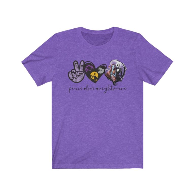 Peace Love Nightmare Jack and Sallys T-shirt - Teeop